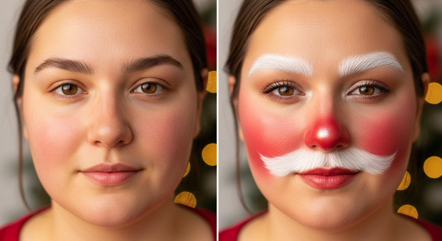 Santa Claus Makeup Tutorial: 3-Minute Holiday Look That Actually Works ...
