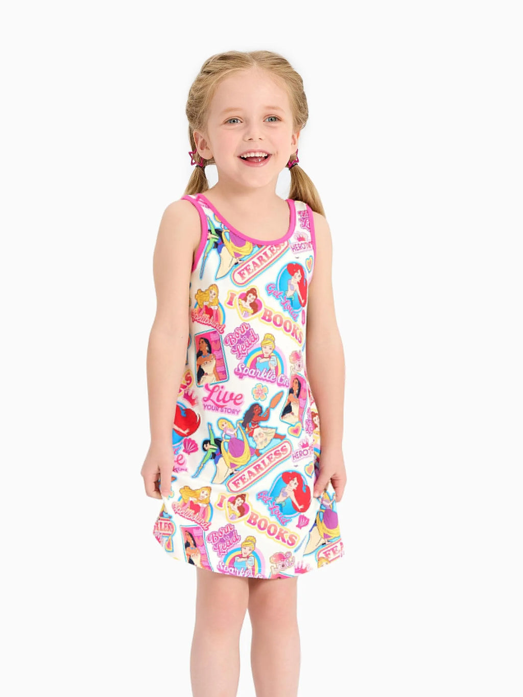 Disney Princess Toddler Girl Ariel/Moana Naia™ Tank Dress Pink - PatPat