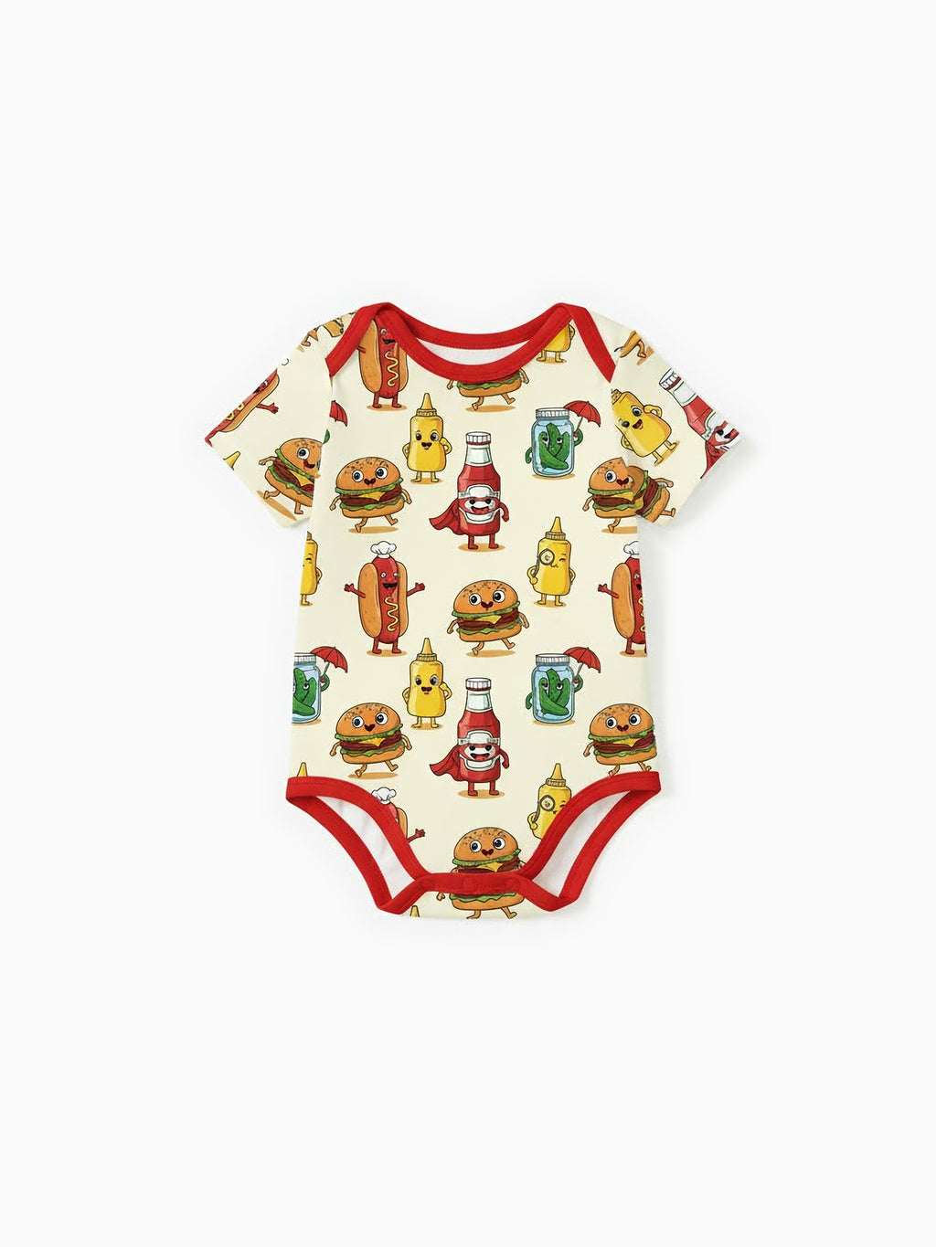 Bamboo Baby Boy/Girl Cute Food Printed Bodysuit Light Yellow - PatPat