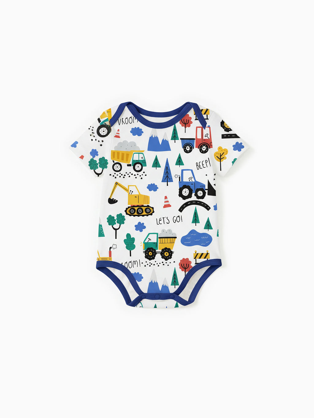 Bamboo Baby Boy/Girl Natural Cartoon Printed Bodysuit Blue - PatPat