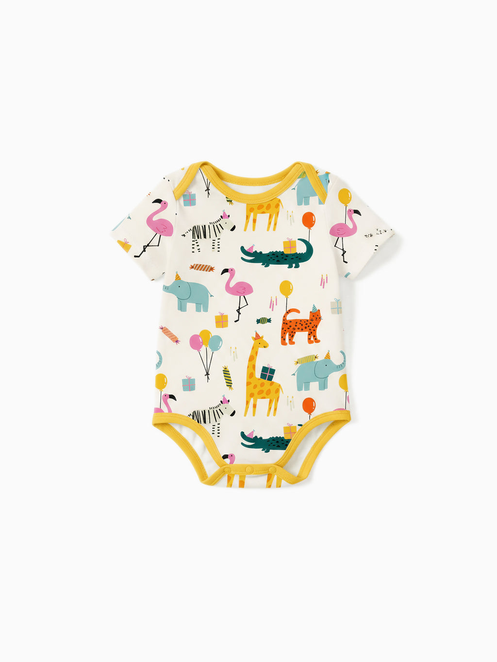 Bamboo Baby Boy/Girl Cute Animal Printed Bodysuit Yellow - PatPat