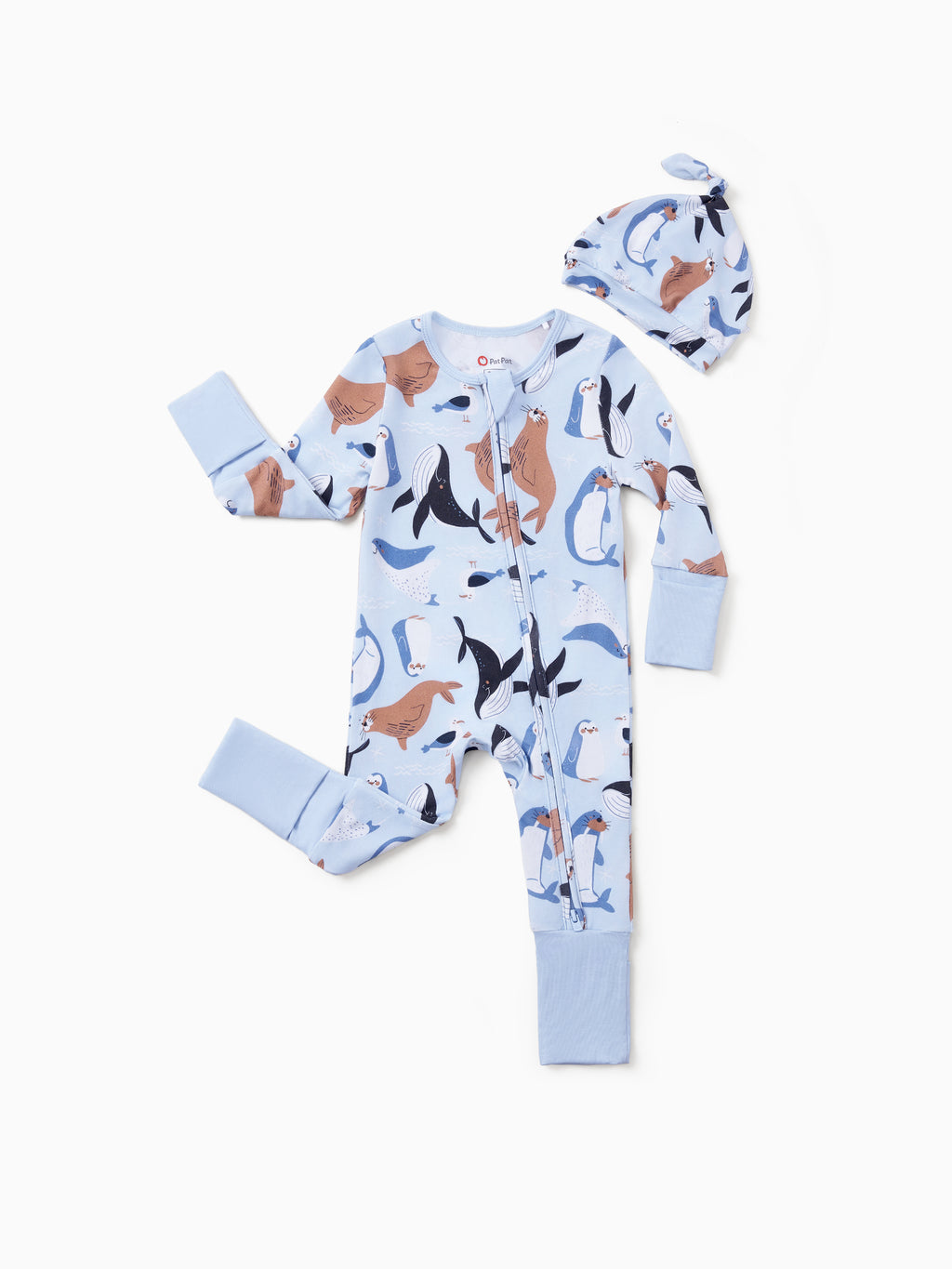 Bamboo Baby Boy/Girl Animal Printed 2-Way Zip Onesies Anti Slip Long-s ...