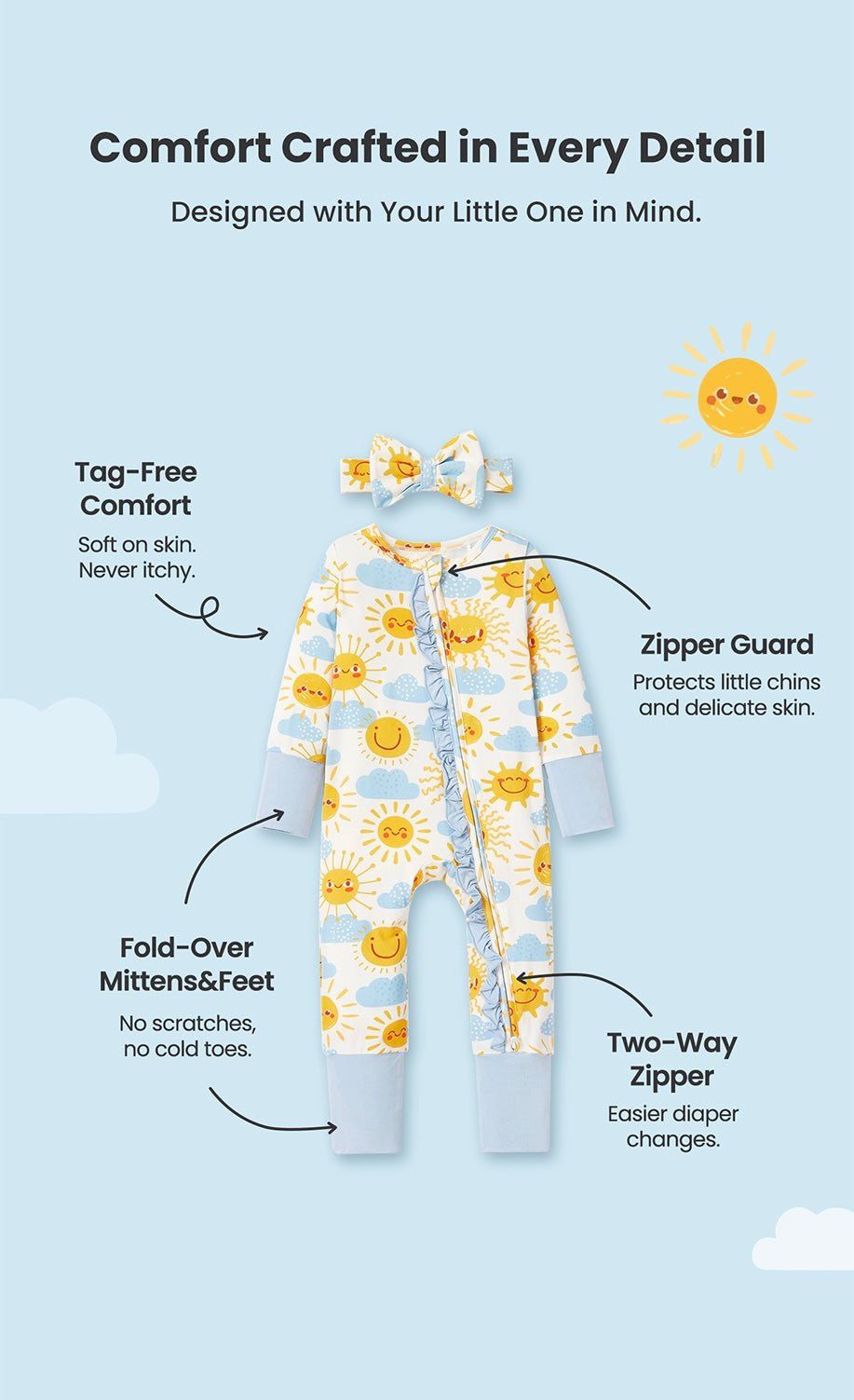 Kids Baby / Girl Bamboo Pajamas With Childlike Print (Snug-Fitting) Pe ...