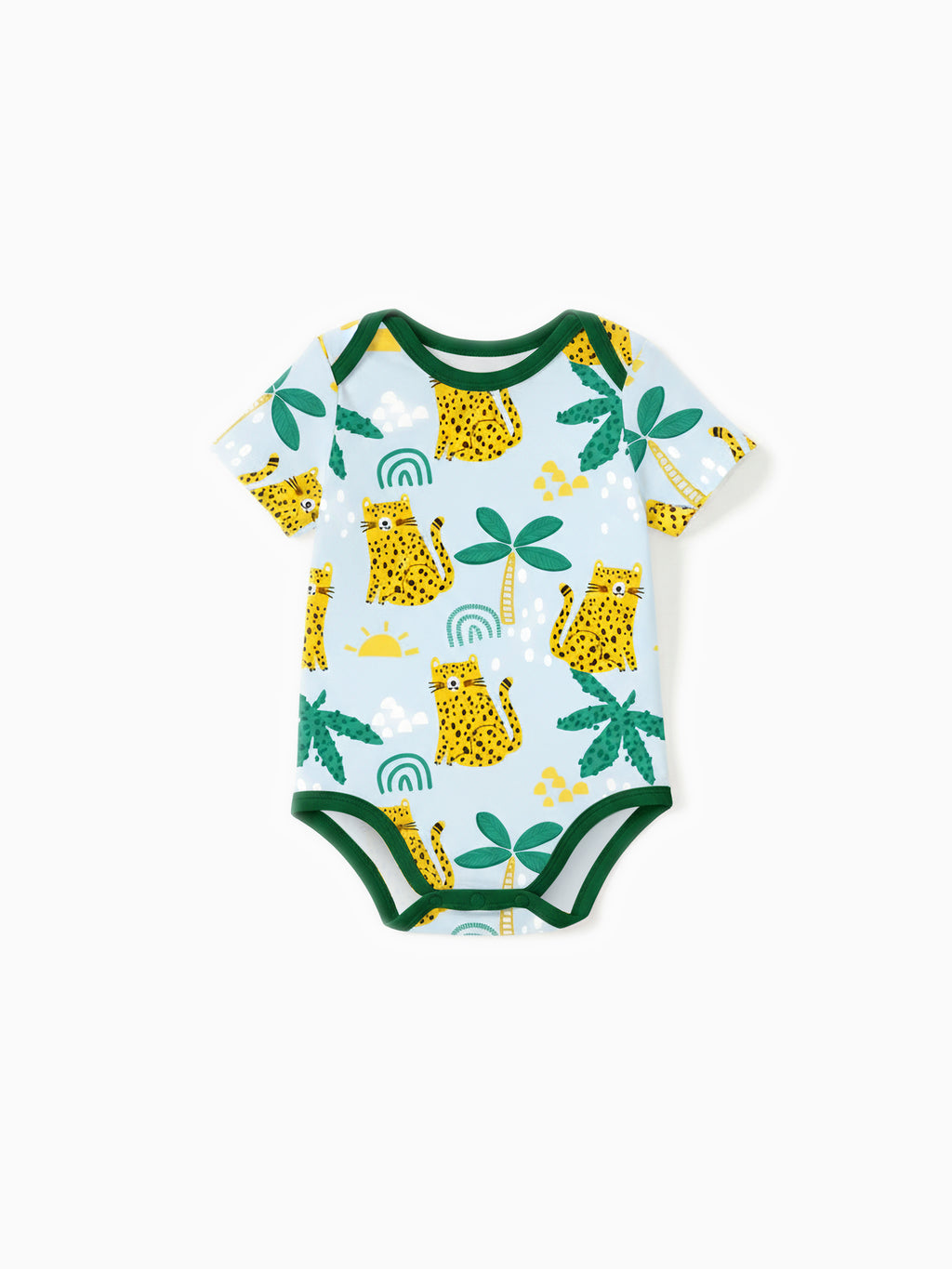 Bamboo Baby Boy/Girl Cute Animal Printed Bodysuit Turquoise - PatPat